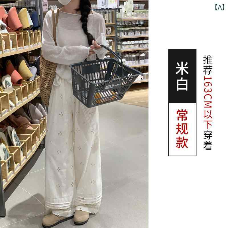 ・カテゴリ: カジュアルパンツ・スタイル: デイリーカジュアル・主な素材: 綿100%（95%以上）・パンツの形状: ワイド・丈: ロング丈・ウエスト: ハイウエスト・生地の厚さ: 薄手・デザイン: レース、クロシェ・カラー展開: アイボリ...