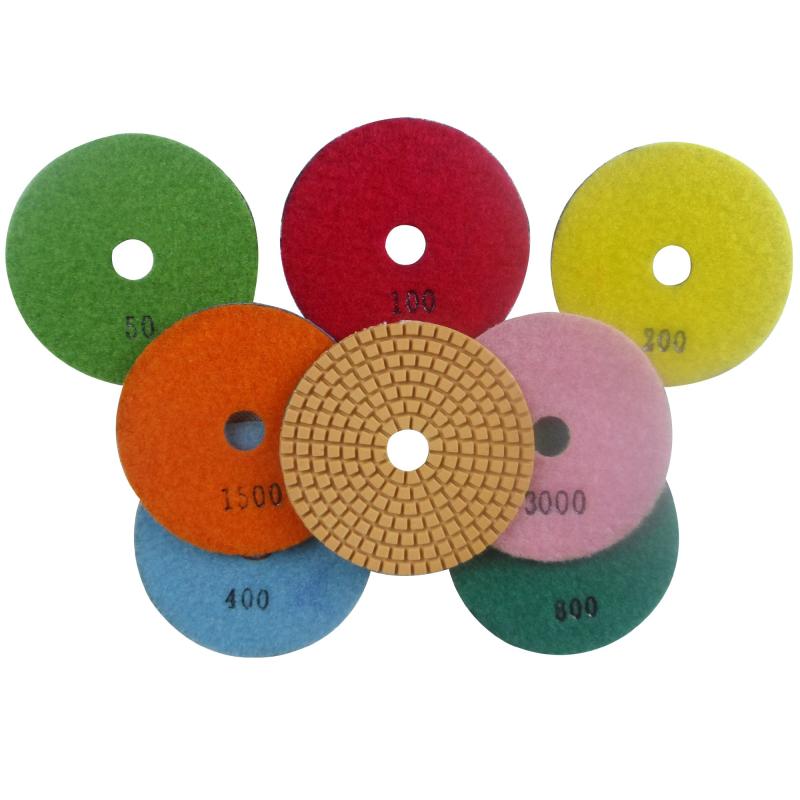 Konfor 10cm ウェット ダイヤモンド 研磨パッド 大理石花崗岩用 7枚入セット (#50-#3000)内容:研磨パッド7枚セット 寸法:直径100mm / 4" 厚み3mm材質:樹脂 工業用ダイヤモンド 取付:マジックテ...