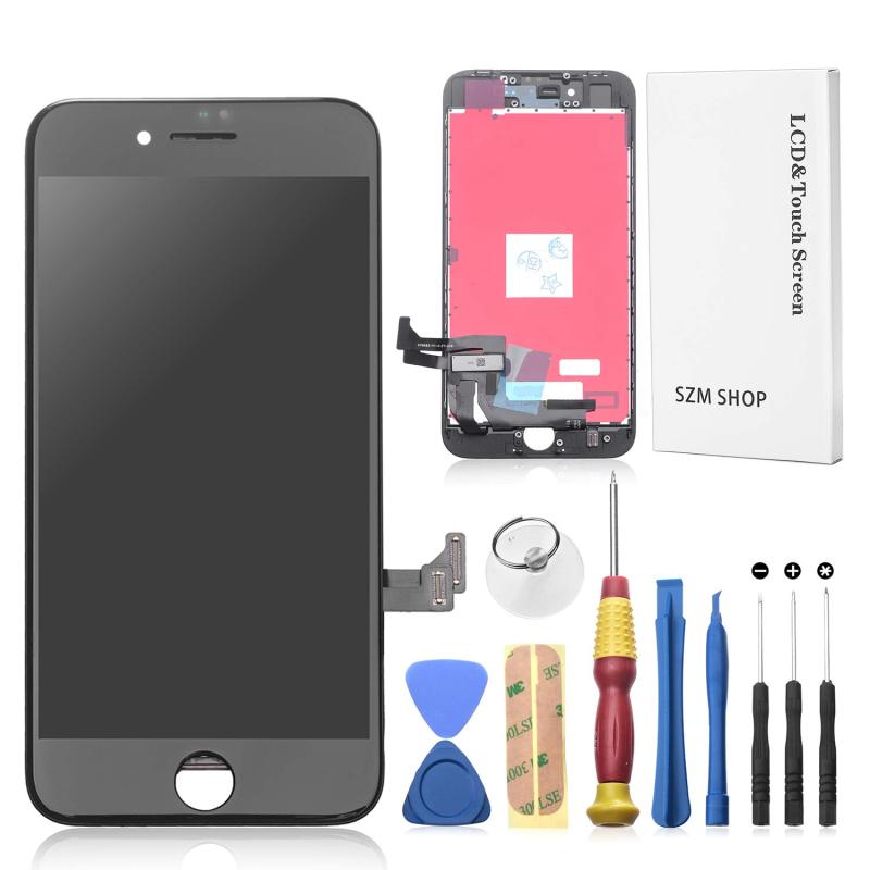 SZM iPhone8 フロントパネル LCD液晶 3Dタッチパネル フロントガラスデジタイザ 画面割れ 交換修理用 部品 修理工具付属 (8黒)iPhone8 4.7 インチ修理交換用、高品質LCD液晶、タッチパネルデジタイザフロントパネ...