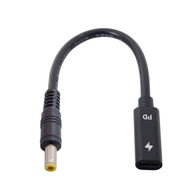 chenyang CY USB C - DC 20V 5.5x2.5mm PD 65W 充電ケーブルHPノートパソコン18-20V用。0.2m Type C USB-C メス入力 - DC 5.5 x 2.5mm 電源充電ケーブル。65W-...