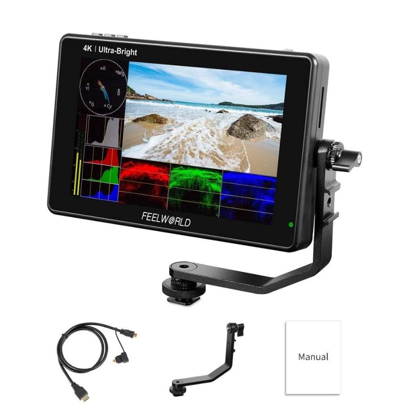 Feelworld LUT7 7インチ2200nit超高輝度3D Lut波形光センサー タッチスクリーンDSLRカメラフィールドモニター 1920x1200 IPS 4K HDMI DC出力 日本語設定可能【光センサー技術サポート】LUT7...