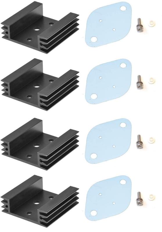 Easycargo ヒートシンク絶縁体/取り付けキット (ネジ+ワッシャー+ブッシング+絶縁体) 4パック - 3ヒートシンク絶縁体マウントキット MOSFETトランジスタ電圧レギュレータ用 45mmx45mmx14mmTO-3 ヒートシン...
