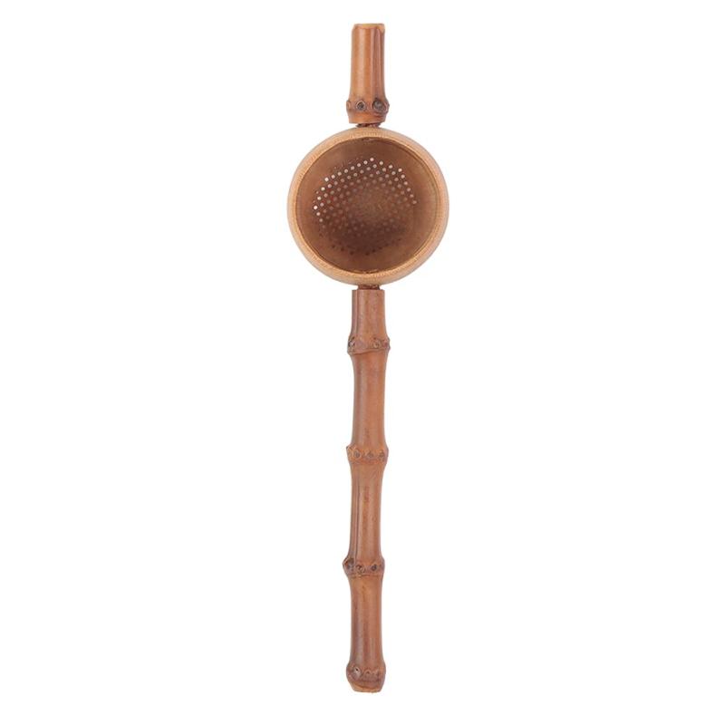 ティー愛好家のためのキッチンガジェット茶漉し、竹茶フィルター、ホーム(Tea drainer with holes on bamboo pole)