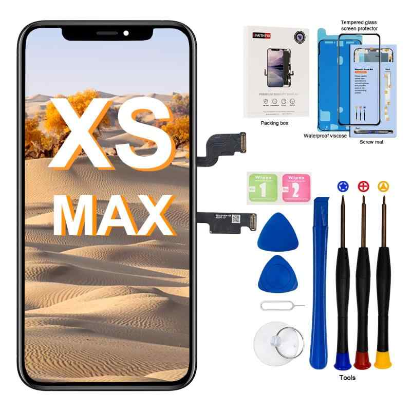 EFAITHFIX iPhone Xs MAX用 LCDスクリーン 交換用 6.5インチ アセンブリディスプレイ 3D タッチスクリーン デジタイザー 修理ツールキット付き 強化ガラス防水接着剤 A1921 A2101 A2102 A210...
