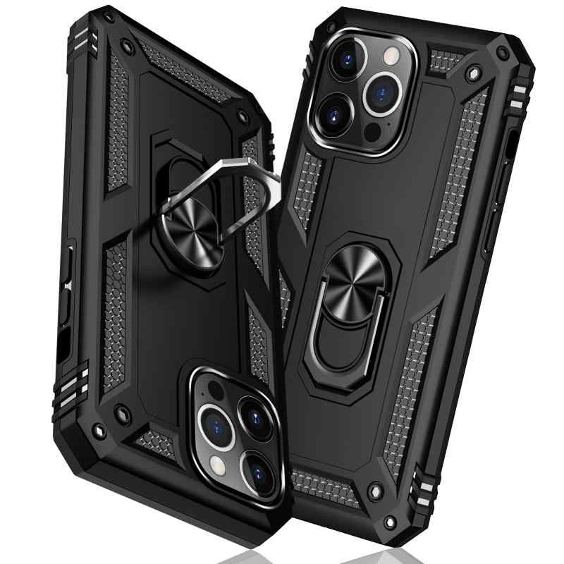 TMUJWS ケース iPhone 12 Pro Max 用ケース リング 耐衝撃 衝撃吸収 傷防止 全面保護 カメラ保護 スタンド付き TPU+PCバンパー 指紋防止対策 二重構造 360度回転 防塵 車載ホルダー対応 黄変防止 米軍M【...