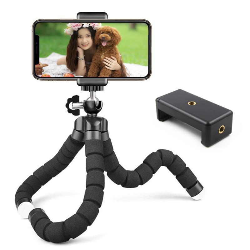 YFFSFDC スマホ三脚 超小型 一眼レフ くねくね三脚 自撮り フレキシブル 卓上三脚 小型軽量 ミニ三脚 携帯電話/デジカメ/ビデオ カメラ/プロジェクター 大型 (黒い)【高品質】スマホ三脚は耐久性が高くて、主に高品質のABSで作ら...