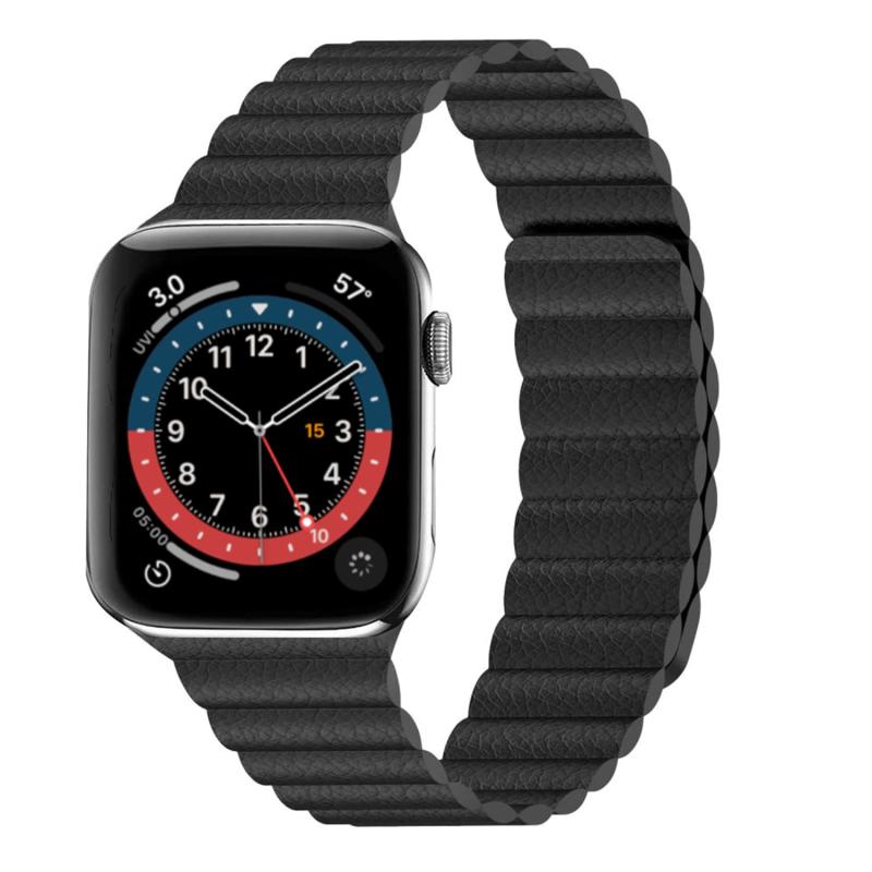 Apple Watch用磁気レザーバンド - 38mm 40mm 41mm 42mm 44mm 45mm 49mm 手首 iWatchシリーズ Ultra、8、7、SE、6、5、4、3、2、1と互換性があり、男性にも女性にも適していますあな...