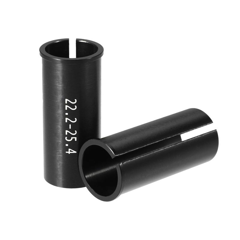 X AUTOHAUX 22.2 mm から 25.4 mm 自転車 バイク シートポスト チューブ アダプタ シートポスト 削減 スリーブ アダプタ アルミ合金 黒 2 個サイズ：22.2mm～25.4mm。 内径: 22.2mm / 0....