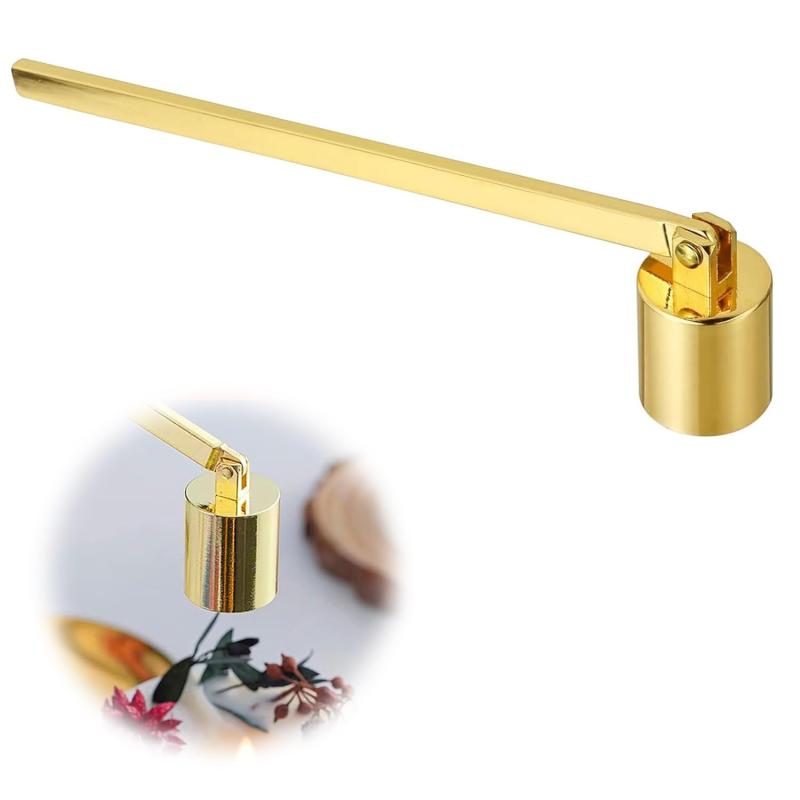 PAVIKE キャンドル消し 火消しアロマキャンドル ステンレス製 ろうそく消しツール 角度自在 使い方は簡単 掃除が簡単で キャンドルアクセサリー 火消し 仏壇、アロマキャンドル用（ゴール【商品の特徴】 仏壇用蝋燭消しのシンプルでスタイリ...