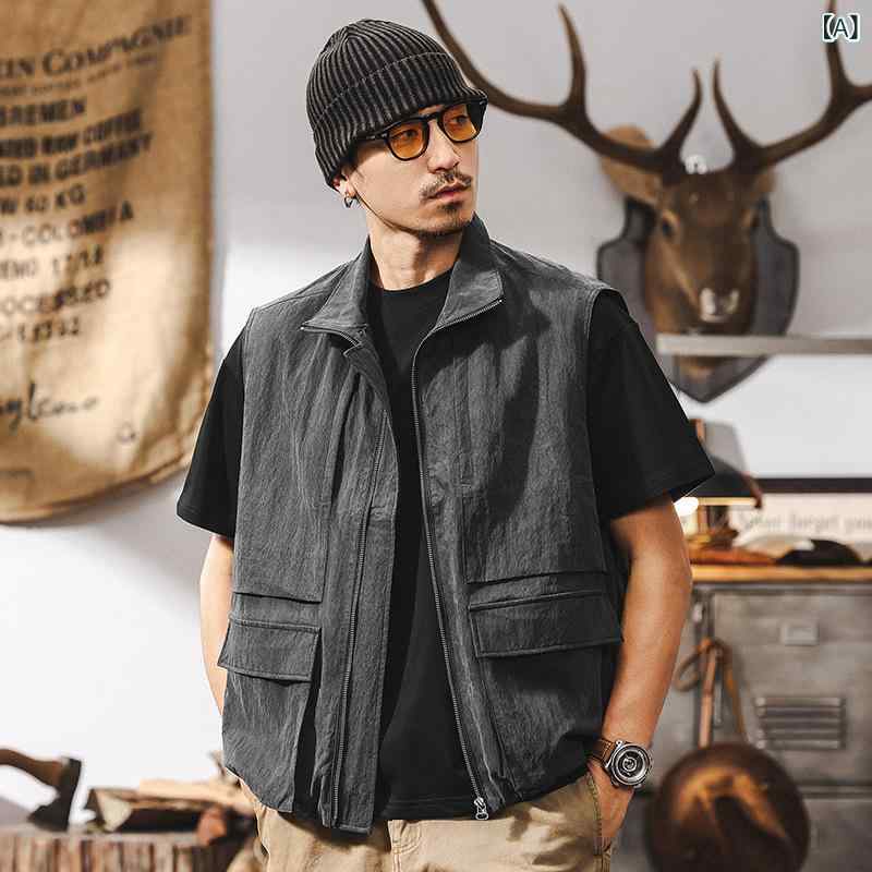・スタイル: アメカジ・シルエット: ルーズフィット・デザイン: カーディガン、ボタン飾り・ネックライン: クルーネック・フード: なし・厚さ: 薄手・柄: 無地・生地: テンセル・裏地素材: 綿・着用シーン: スポーツ・ポケット: サイド...