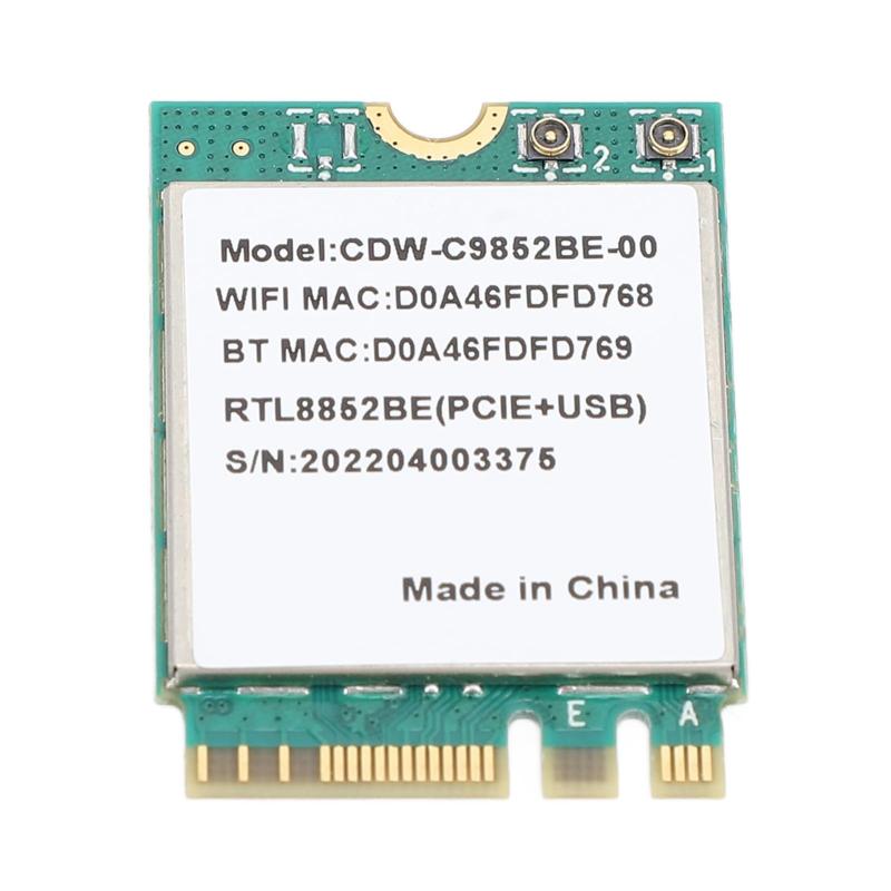 無線LANカード 、RTL8852BE 1800Mbps WiFi カード Bluetooth 5.2 ラップトップおよびデスクトップ用のwifi モジュール MU MIMO 2.4Ghz 5Ghz M.2 ネットワークモジュール、Wind...