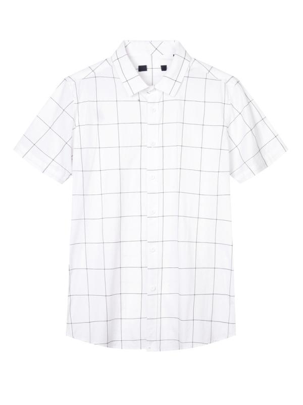 ・カテゴリ: 衬衫/シャツ・スタイル: ビジネス通勤、ファッション都市（24-35歳）・デザイン: カーディガン・シルエット: レギュラーフィット・襟型: レギュラーカラー・袖丈: 半袖・柄: チェック、プリント・厚み: 普通・誤差範囲: ...