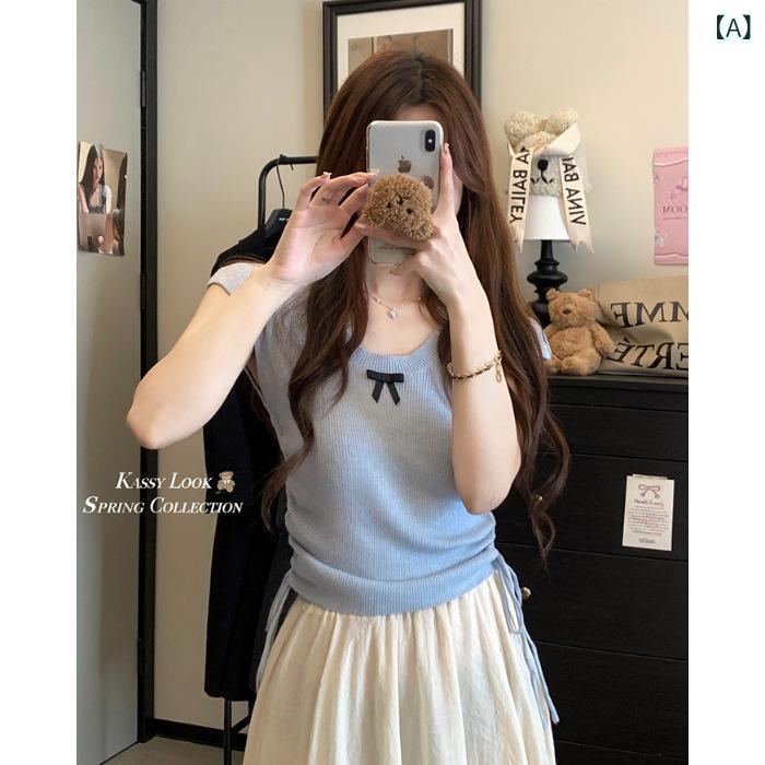 ・カテゴリ: Tシャツ・スタイル: お姉系、コンサバ・主な素材: シェニール（スパンデックス30%未満）・スタイル: スリムフィット・袖丈: ノースリーブ・クラフト: ニット・ネックライン: POLOネック・袖型: プリンセススリーブ・カラ...