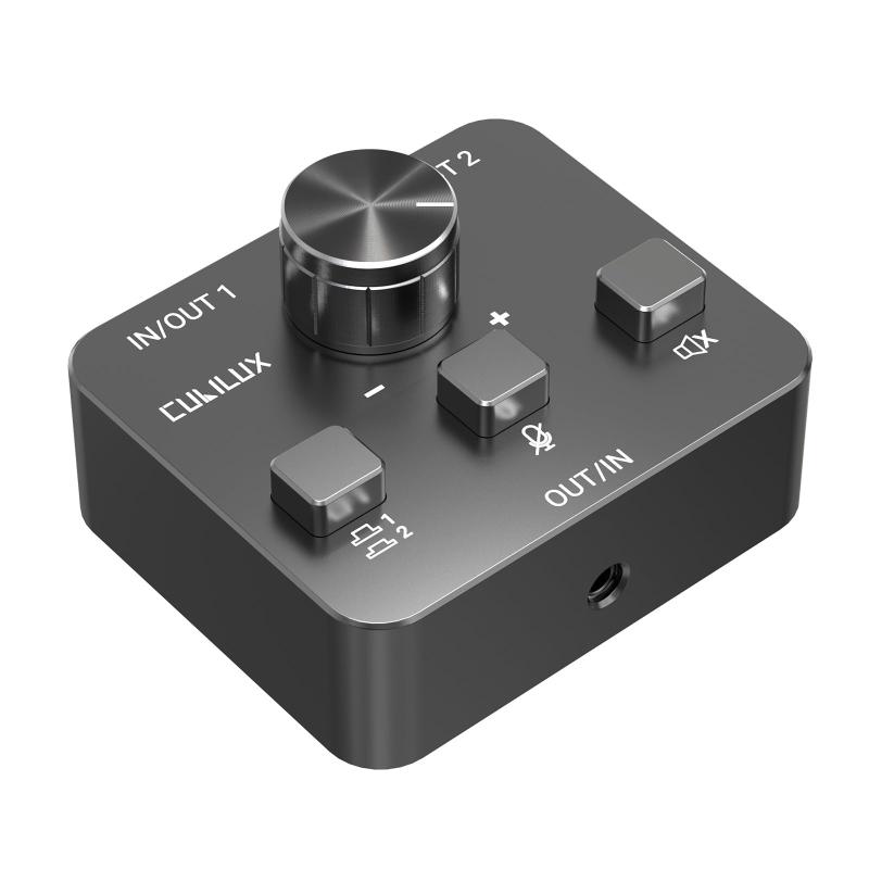 Cubilux AS-J3 3.5mm ヘッドセット切替器（TRRSマイク信号対応）、双方向 2入力1出力・1入力2出力対応 ステレオ A/B オーディオ スイッチャー/セレクター、PC・ノートパソコン用【音声・マイク信号切替対応】ステレオ...