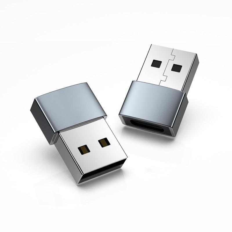 USB Type-C 変換アダプタ Type C（メス） to USB 2.0（オス）急速充電 データ転送 Windows 10 / Mac OS MacBook iPad Pro などに対応Typeタイプ CからUSB A充電器アダプタ（...