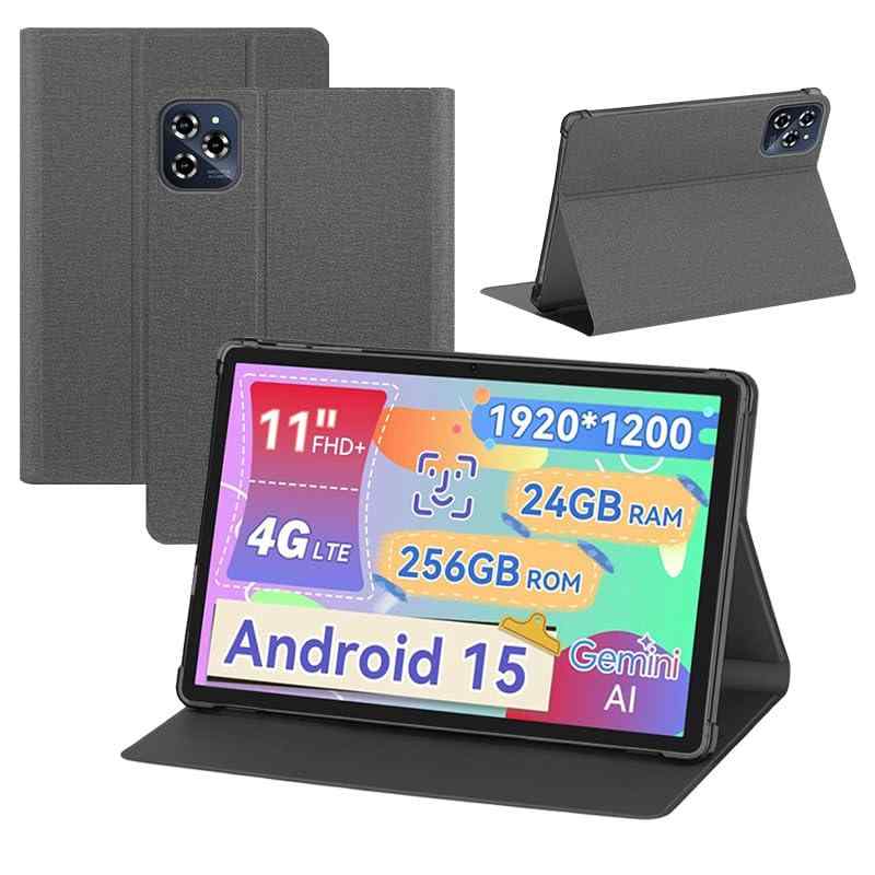 For Tabwee W90 / KINGRID W90 / BESTTAB W90 ケース 11 インチ タブレット カバー RUIXH PU素材 落下防止 滑り止め 傷防止 保護カバー 軽量 スタンド機能内蔵 タブレット 保護ケース (...