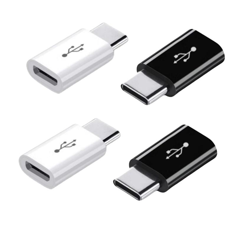 Micro USB to Type C 変換アダプタ 4個 軽量タイプ 携帯しやすい 急速充電 データー転送 OTG機能対応 充電コネクター (2ホワイト+2ブラック)【使用説明】コネクタをmicroプラグに合わせて挿入すれば完成です、破損...