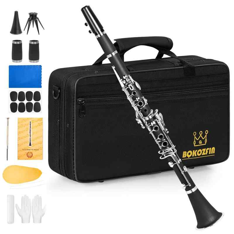 クラリネット Clarinet B♭調 ニッケルメッキ 17 キー ABS樹脂管体 初心者向け 管楽器セット 手入れが簡単 （F-300 演奏用）【初心者向け】このクラリネットは初心者から中級者に適しており、17キーシステム設計は演奏者が迅...