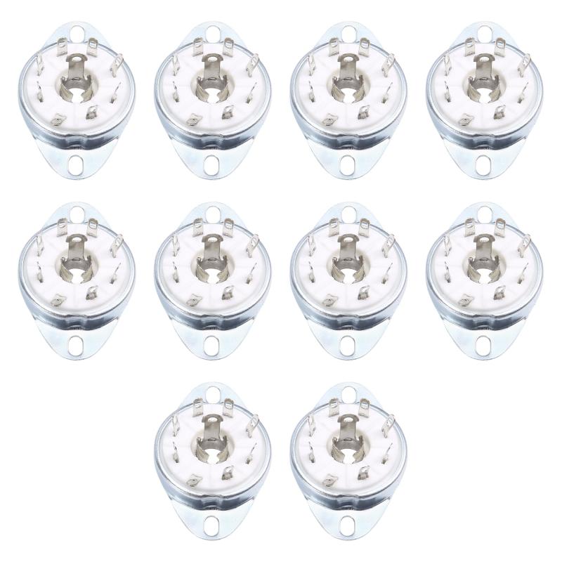Xsdjasd 10個8PIN A オクタル管ソケットセラミックバルブベース EBL21 ECH21 4P1S 5B254 7N7 4J1S 用DIY オーディオ愛好家に最適なこれらのソケットは、ビンテージ オーディオ アンプの最適なパフォ...