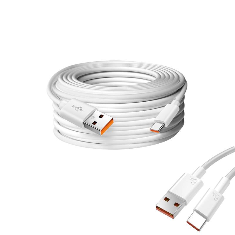 [FineGood] USB Type-C 延長ケーブル 5m ホワイト 電源ケーブル 電源専用コード 高耐久PVC素材 監視カメラ 防犯カメラ用 簡易設置【高耐久PVC素材】高品質なPVC素材を採用しており、優れた防水・防塵性能を備えてい...