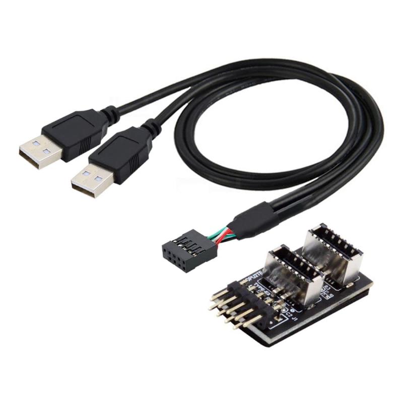 chenyang USB 2.0 9Pin/10Pin 1 to 2 USB 2.0/USB 3.1 Type E Front Panel Socket Mainboard Header Extension Cable Adapter
