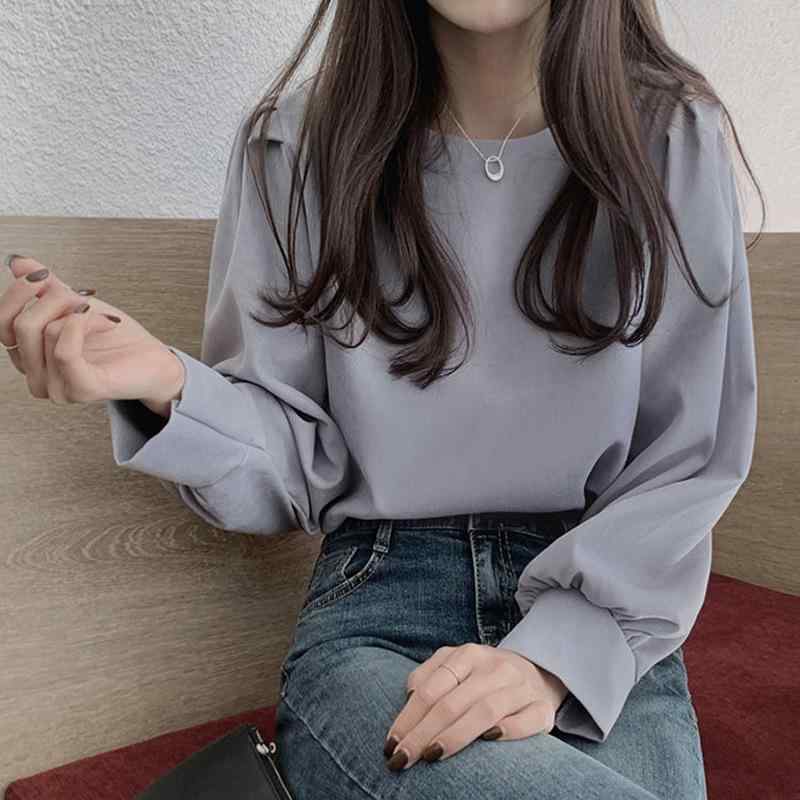 ・カテゴリ: 衬衫・スタイル: 通勤・主な素材: 涤棉・ネックライン: 圆领・袖丈: 长袖・柄: 纯色・カラー展開: 杏色、藍色・サイズ展開: S、M、L、XL、XXL