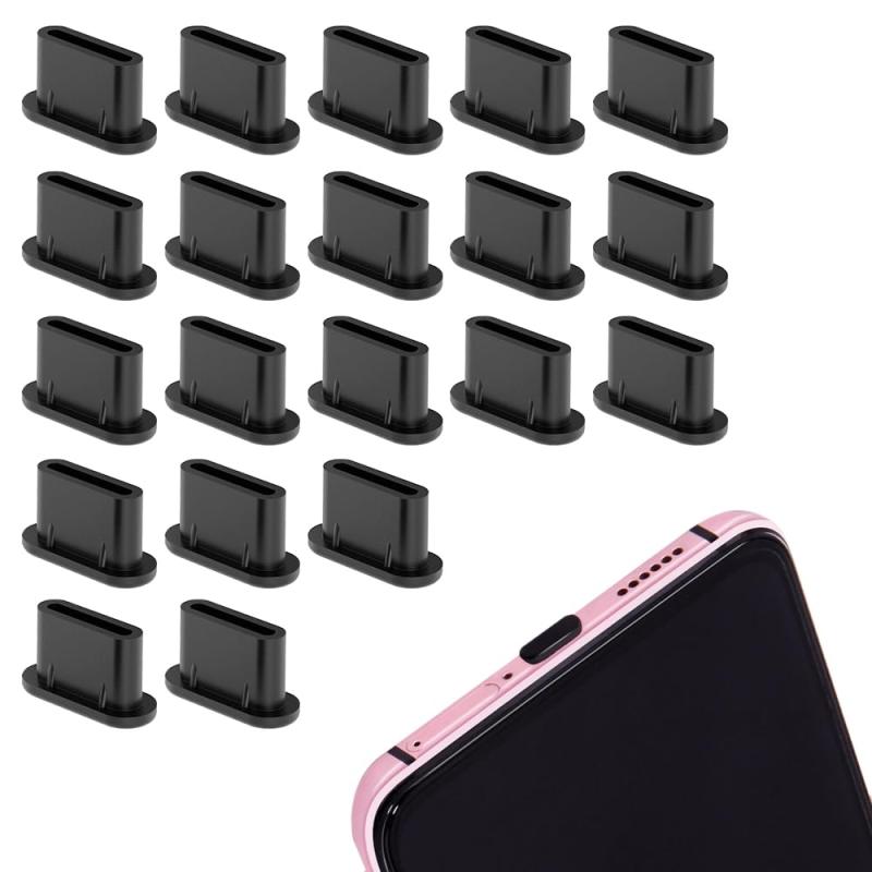 防塵保護カバー USB Type-Cポート キャップ シリコン蓋 コネクタカバー 充電穴 互換性があります 防塵カバー 防水 防錆 スマートフォン用 20個入り ブラック1. 20個セットでたっぷり使用可能 USB Type-C用防塵キャッ...