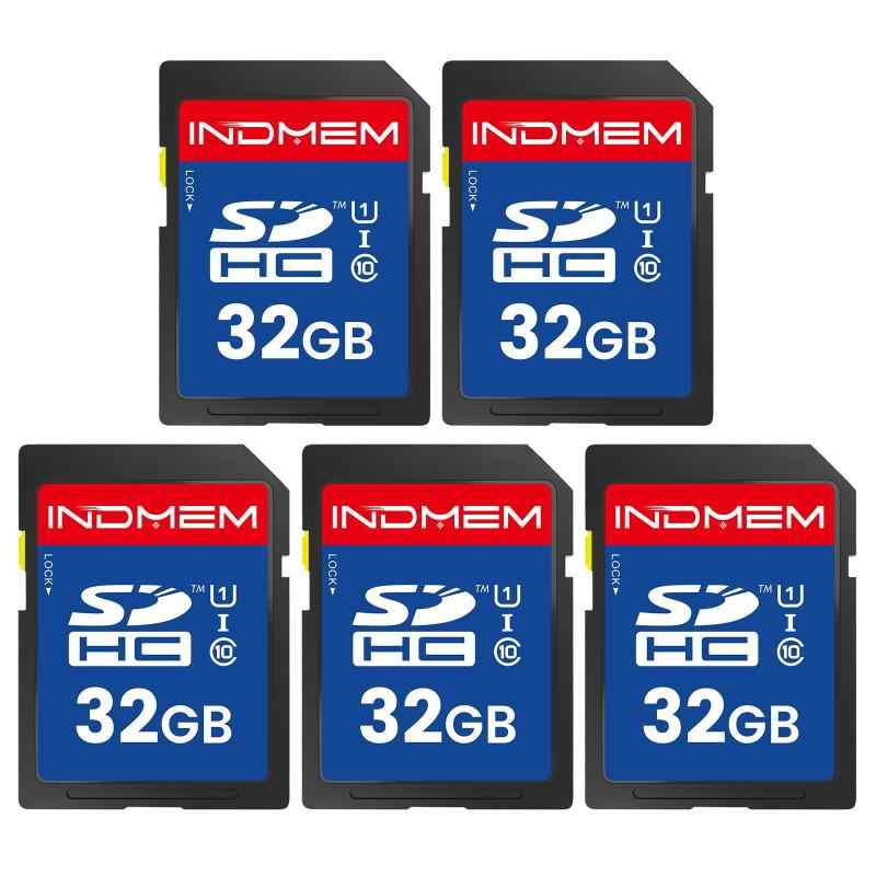 INDMEM SDカード 32GB 5枚セットSDHC メモリーカード UHS-I U1 Class10 高速 Full HD ビデオ SD card デジタルカメラ容量：32GBのストレージ容量。実際の許容容量は約29.2GB最大転送速度...