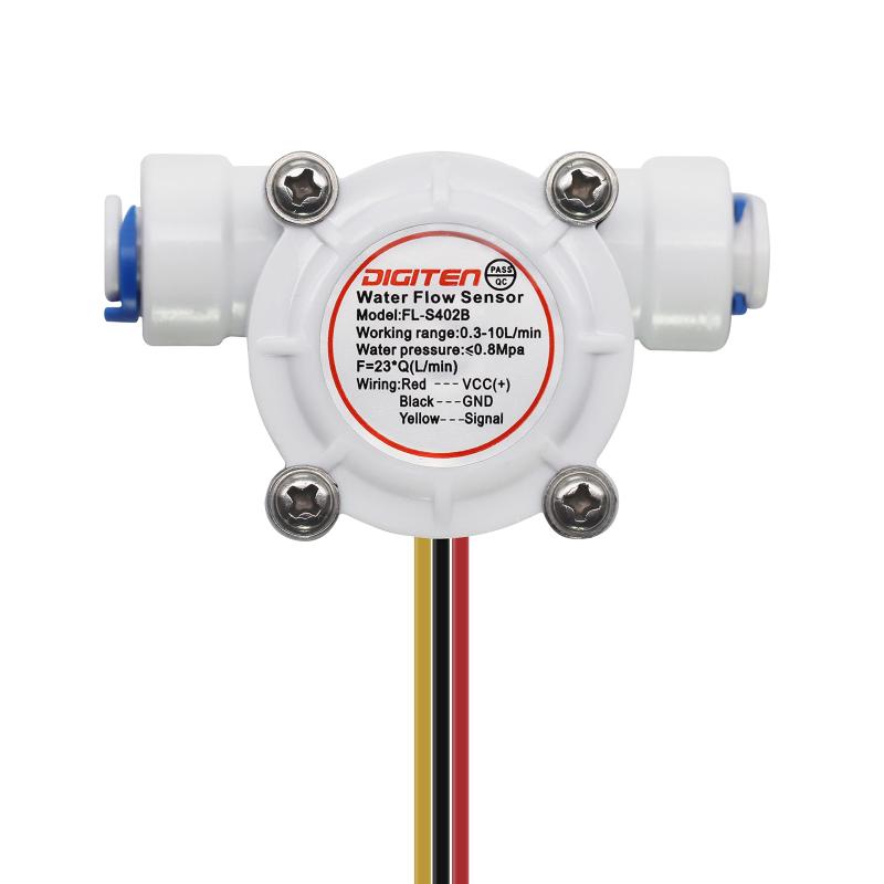 DIGITEN 1/4クイックコネクト0.3〜10L / min水ホール効果流量センサメーター流量 メーター取り付けが簡単、1/4クイックコネクト流量範囲：0.3-10L / min頻度：F = 38 * Q（L /分）、誤差：2％動作電圧...