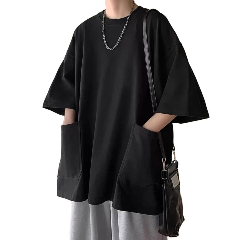 [BUTMYJ] tシャツ メンズ 半袖 夏服 メンズ ビッグt 無地 大きいサイズ 綿 軽い 柔らかい シルエット おしゃれ ファッション おしゃれ ゆったり メンズ tシャツ【M】 着丈:70cm/身幅:112cm/肩幅:55cm/身長...