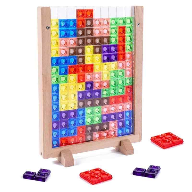 木製 テトリスパズル おもちゃ ゲーム 3D 立体 木製 モンテッソーリ 立体パズル おもちゃ パズルゲーム 数学 ブロック 大人 子ども パーティー 卓上 プレゼント ギフト【懐かしのテトリスゲームが3Dに】楽しいだけじゃない大人も子ども...