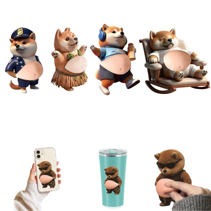 [Ruleheai]おなかシール 新定番【2026新型】おなかぷにぷにシール 犬 猫 3D 柔らかいお腹 お腹 おしり 楽しい3Dステッカー もちもち 解消 マシュマロ 携帯電話飾 手帳用 DIY用 日記帳用 手芸用品 1. [柔らかい3D...