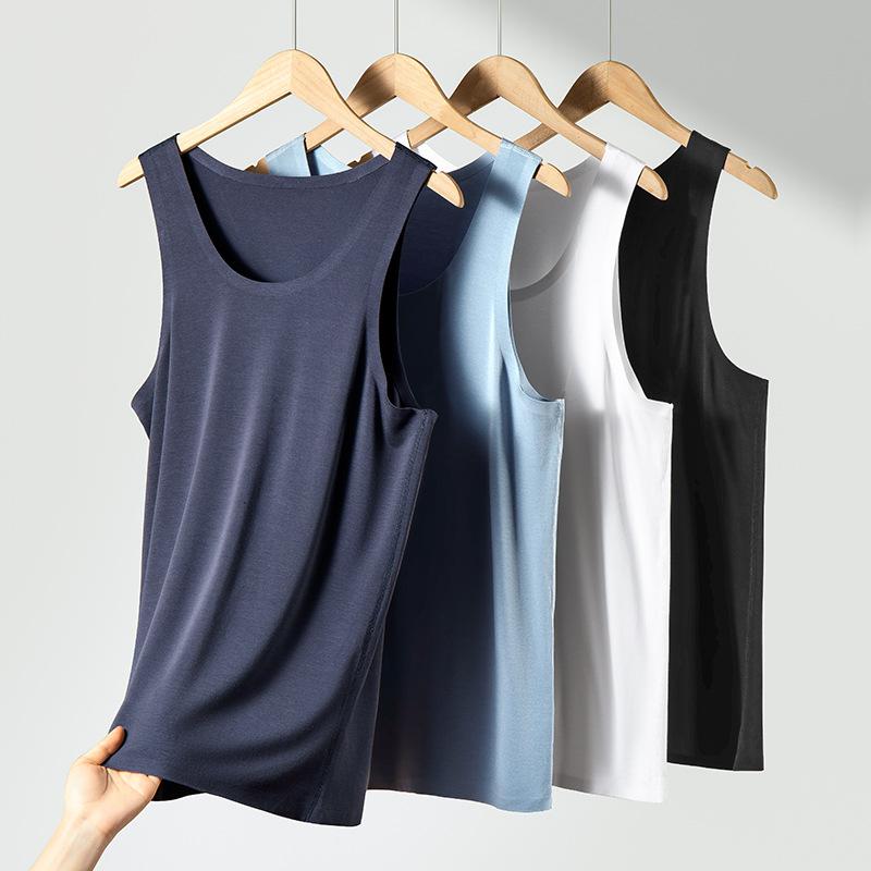 タンクトップ メンズ 春夏 ノースリーブ Tシャツ 接触冷感 再生繊維 シームレス 伸縮性 インナー カジュアル 無地 シンプル トップス 普段着・素材: モダール90-95%・カテゴリ: タンク・スタイル: カジュアル・ネックライン: ク...
