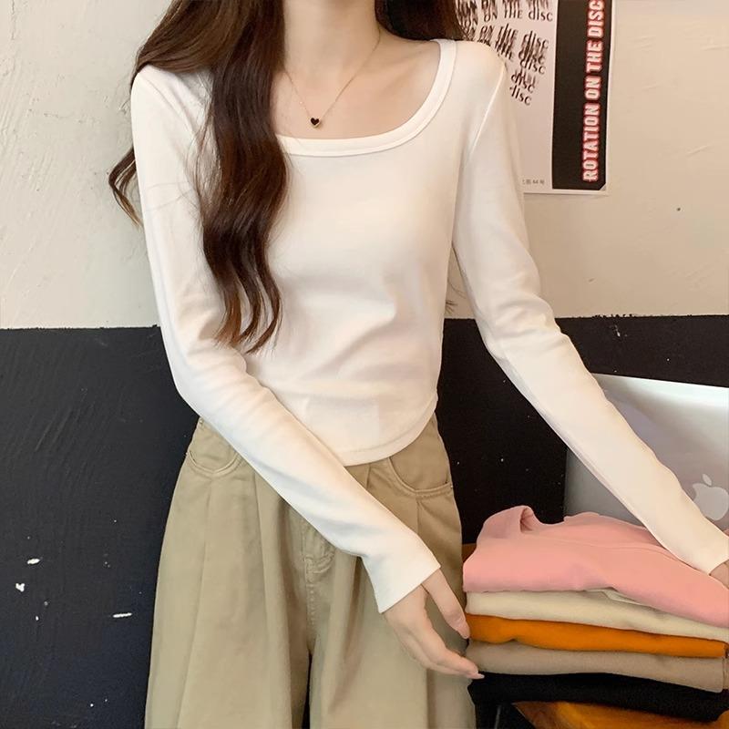 Tシャツ レディース 長袖 白 スリムフィット 細見え アシンメトリー 裾 秋物 重ね着 インナー セクシー タイト トップス・カテゴリ: Tシャツ・素材: 綿95%以上、スパンデックス30%以下・柄: 無地・スタイル: 甜辣風・シルエット...