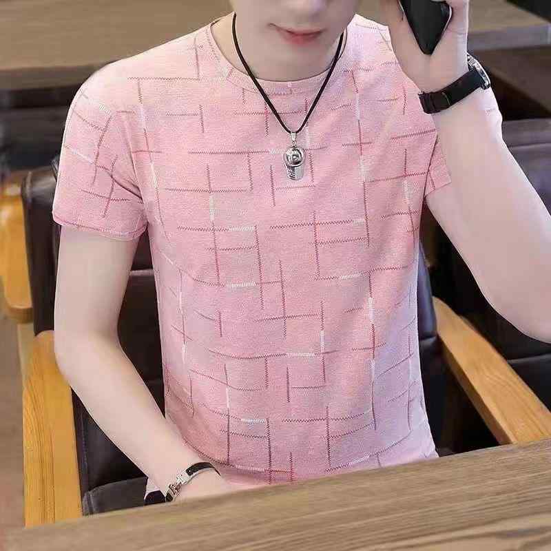 Tシャツ メンズ Vネック 接触 半袖 トップス カジュアル 普段着 シンプル 軽量 通気性 春夏・カテゴリ: Tシャツ・スタイル: スポーツカジュアル・主な素材: ポリエステル繊維（ポリエステル）81-90%・柄: ストライプ、幾何学模様...