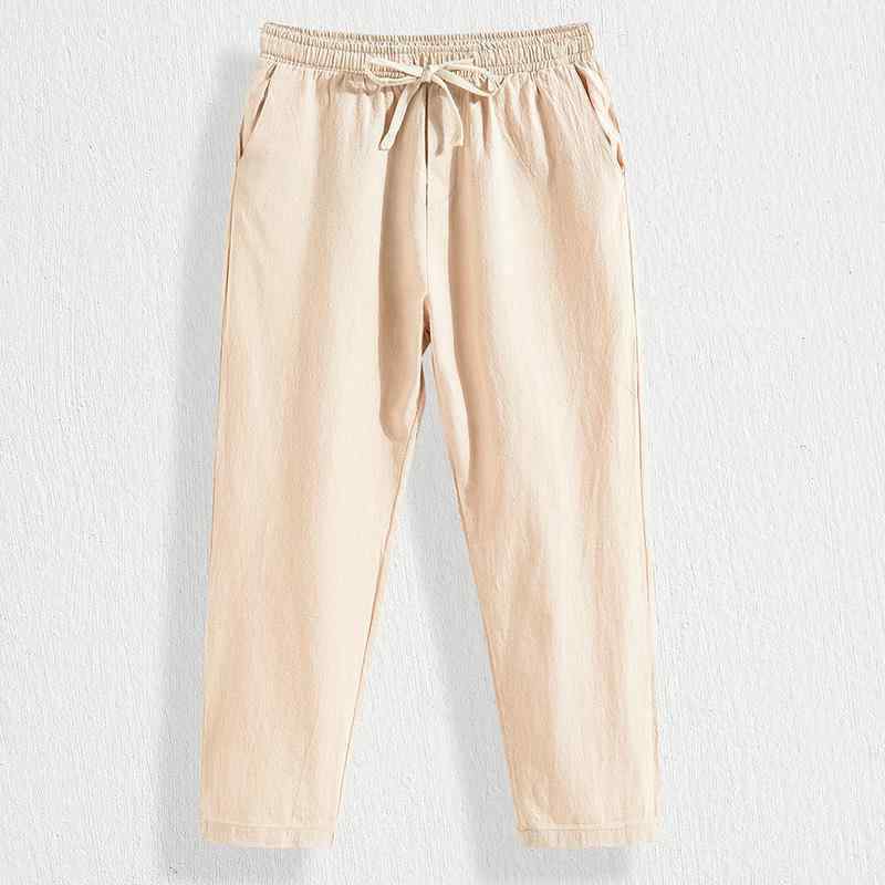 パンツ メンズ 春夏 麻 パンツ クロップドパンツ カジュアル テーパードパンツ ワイドパンツ 綿麻 通気性 軽量 普段着・パンツシルエット: 直筒型・パンツ丈: 九分丈・対象: 青少年・素材: 綿混紡、麻・カラー展開: 浅灰色、カーキ、灰...