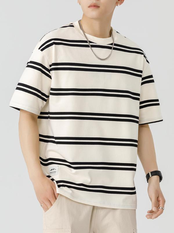 Tシャツ メンズ レディース 半袖 ストライプ レトロ カジュアル シンプル カットソー オールシーズン 普段使い トップス・カテゴリ: Tシャツ・スタイル: カジュアル・主な素材: 綿63.5%・柄: ボーダー・シルエット: ゆるめ・ネッ...
