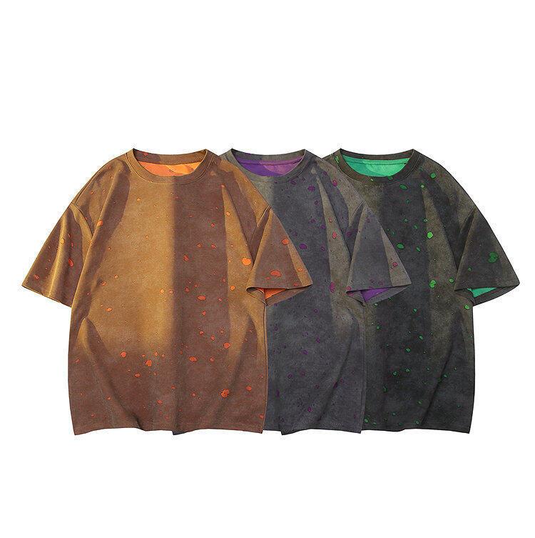 2025 新作 メンズ 半袖 Tシャツ アメリカン ヘビー レ トロリ ッピングフェイクツーピースラウンドネックカジュアル Tシャツ プラス サイズ 男性スタイル: 基礎的な人気,プルオーバー商品番号: A007-T3653主な生地構成: ...