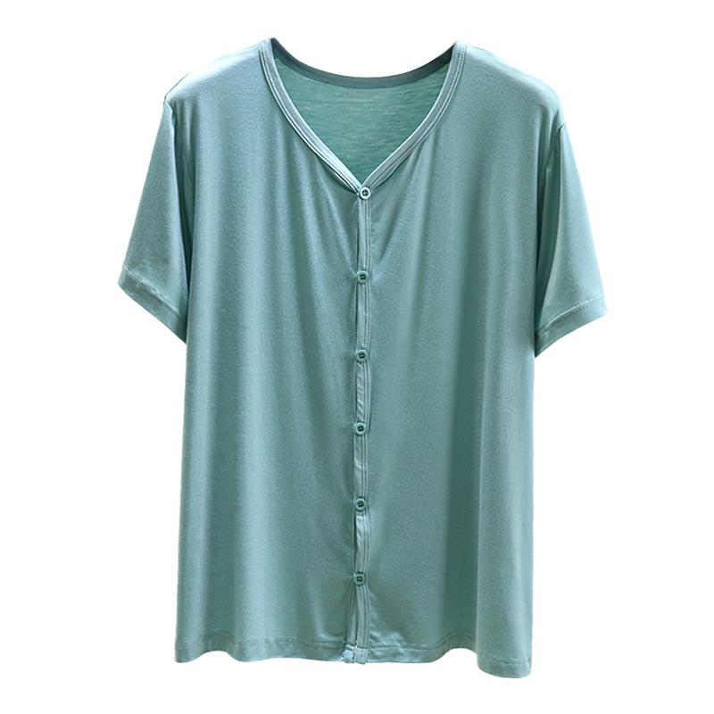 Tシャツ レディース Vネック 半袖 トップス カットソー カーディガン 前開き ボタン付き 再生繊維 モダール 無地 白 カジュアル ゆったり オーバーサイズ 薄手 オールシーズン・素材: モダール90-95%・袖丈: 半袖・シルエット:...