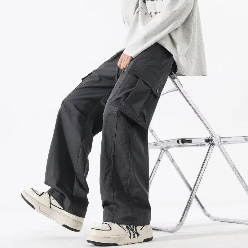 ・スタイル: 山系露营・デザイン: ワークパンツ・パンツの形状: ストレート・パンツ丈: ロングパンツ・ウエスト: ミドルウエスト・生地の厚さ: 薄手・対象: 青少年・生地素材: 竹繊維・主な素材: ポリエステル90%・裾のスタイル: スト...