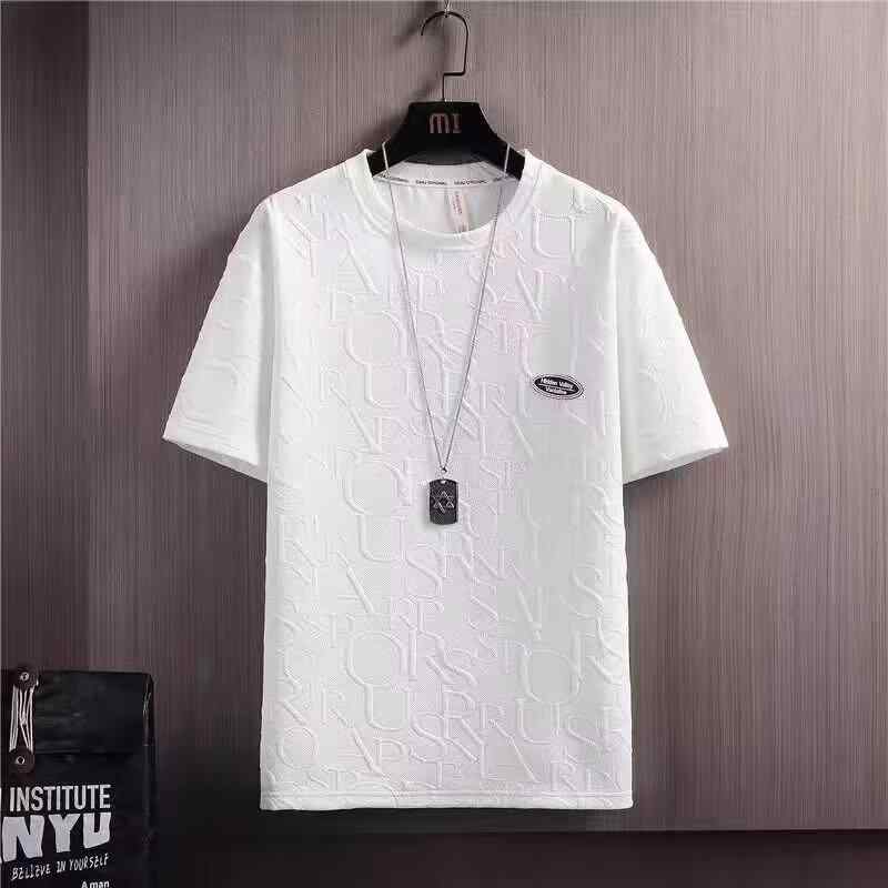 ・カテゴリ: Tシャツ・スタイル: カジュアル・ネックライン: クルーネック・袖丈: 半袖・シルエット: ルーズ・厚さ: 薄手・対象: メンズ、ティーンエイジャー・着用シーン: カジュアル・デザイン詳細: ジャガード・仕様: プルオーバー、...
