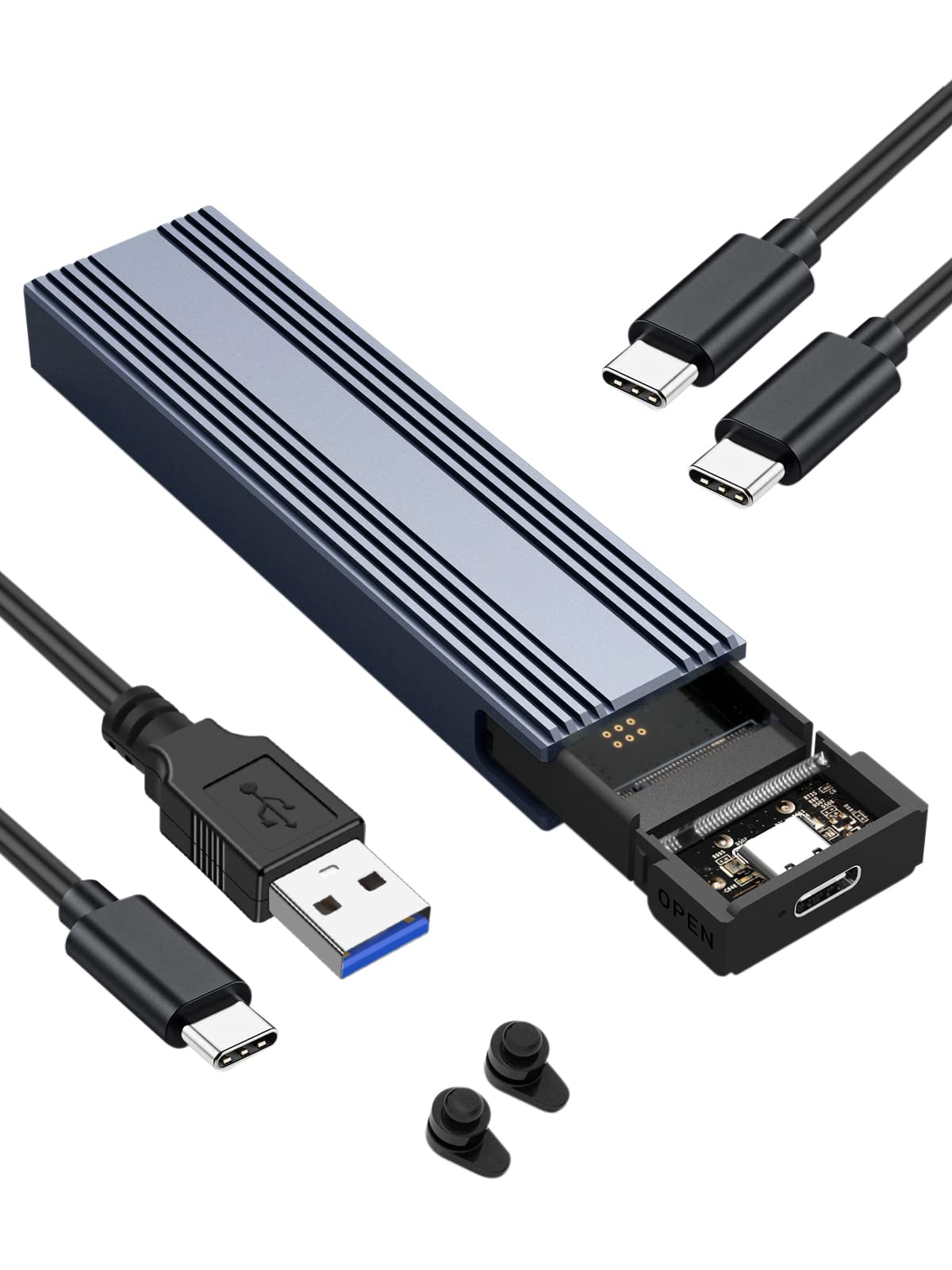 ・【M.2 NVMe SSD 専用ケース】★ご注意：本製品はNVMe (PCIe) 専用です。M.2 SATA / NGFF規格には非対応となります。高性能チップを搭載し、最大4TBまでのM.2 NVMe SSD（サイズ：2230 / 22...