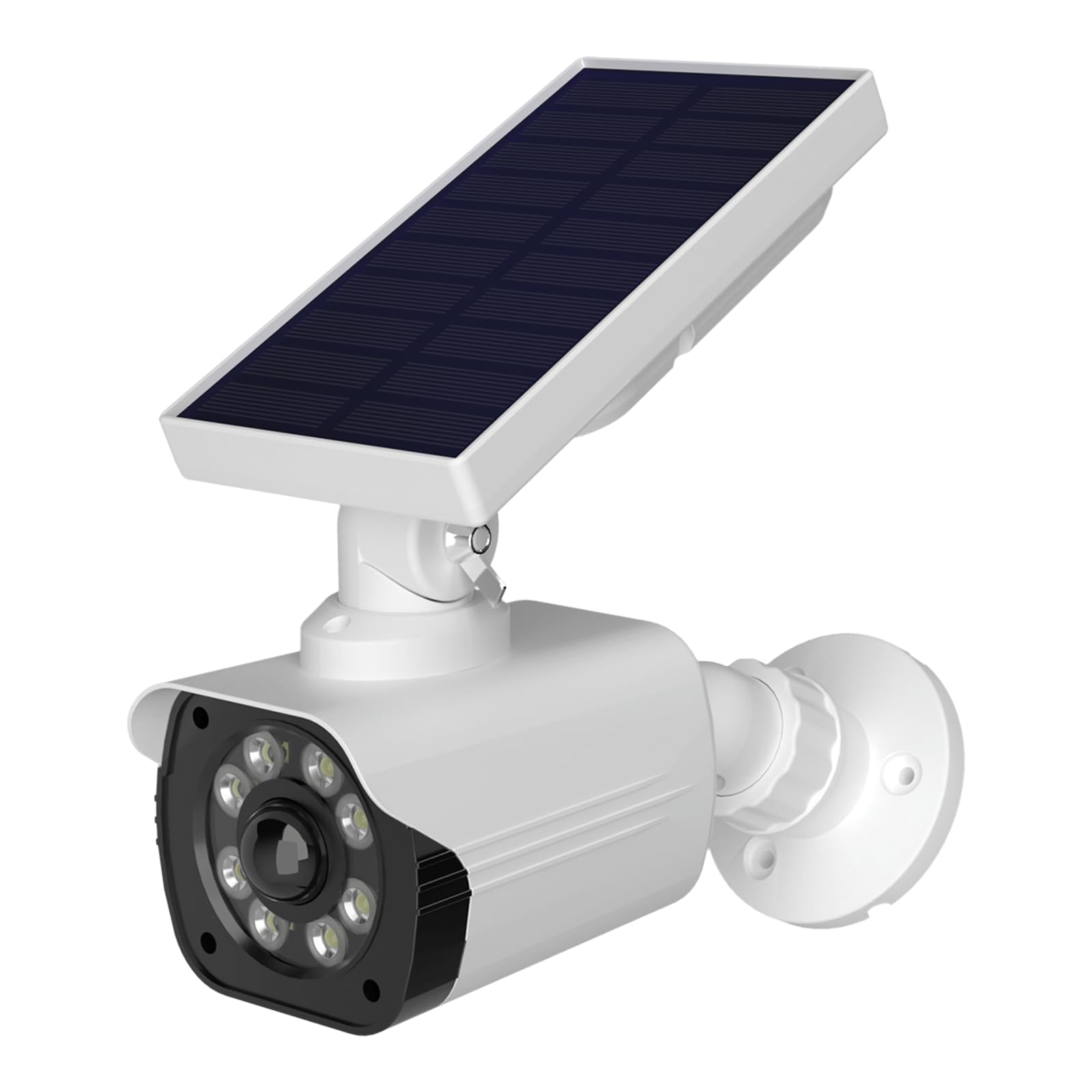 ・【照明＆防犯を一体化】本センサーライトはダミーカメラ型デザインを採用し、防犯威嚇と照明機能を両立。内蔵人感センサーと8個の高輝度LEDで、昼間は赤色点滅で監視状態を演出、夜間は動きを感知すると瞬時に強光点灯。侵入者への威嚇と夜間の安全照明...