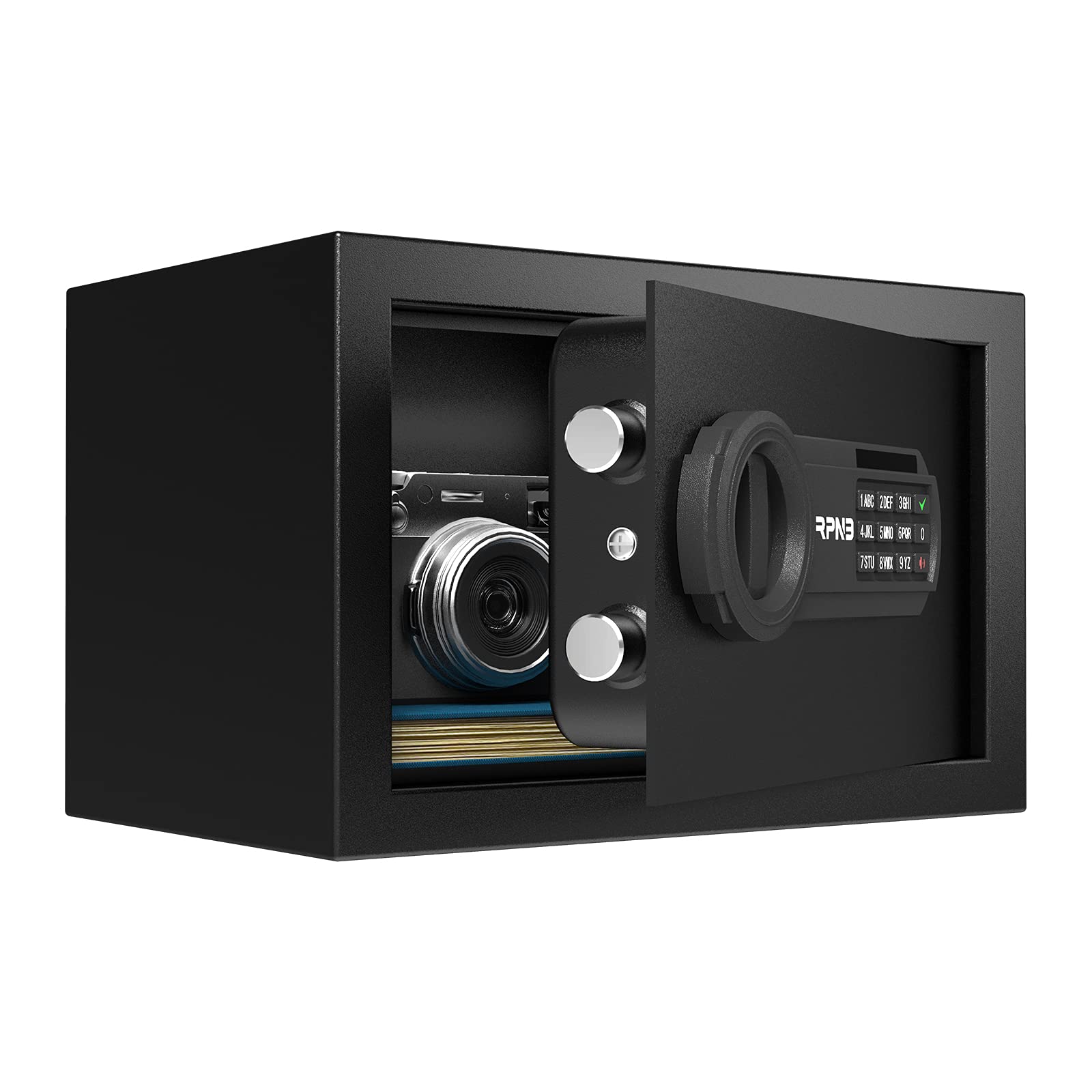 ・【頑丈なセキュリティ保護】：金庫は補強された中実鋼壁構造で作られています。ダブルシリンダラッチは安全性と信頼性を向上させます。強制的な進入を防ぐための物理的保護を提供します・【スマート容量】：8.5Lの容量、外部サイズ：31x20x20c...