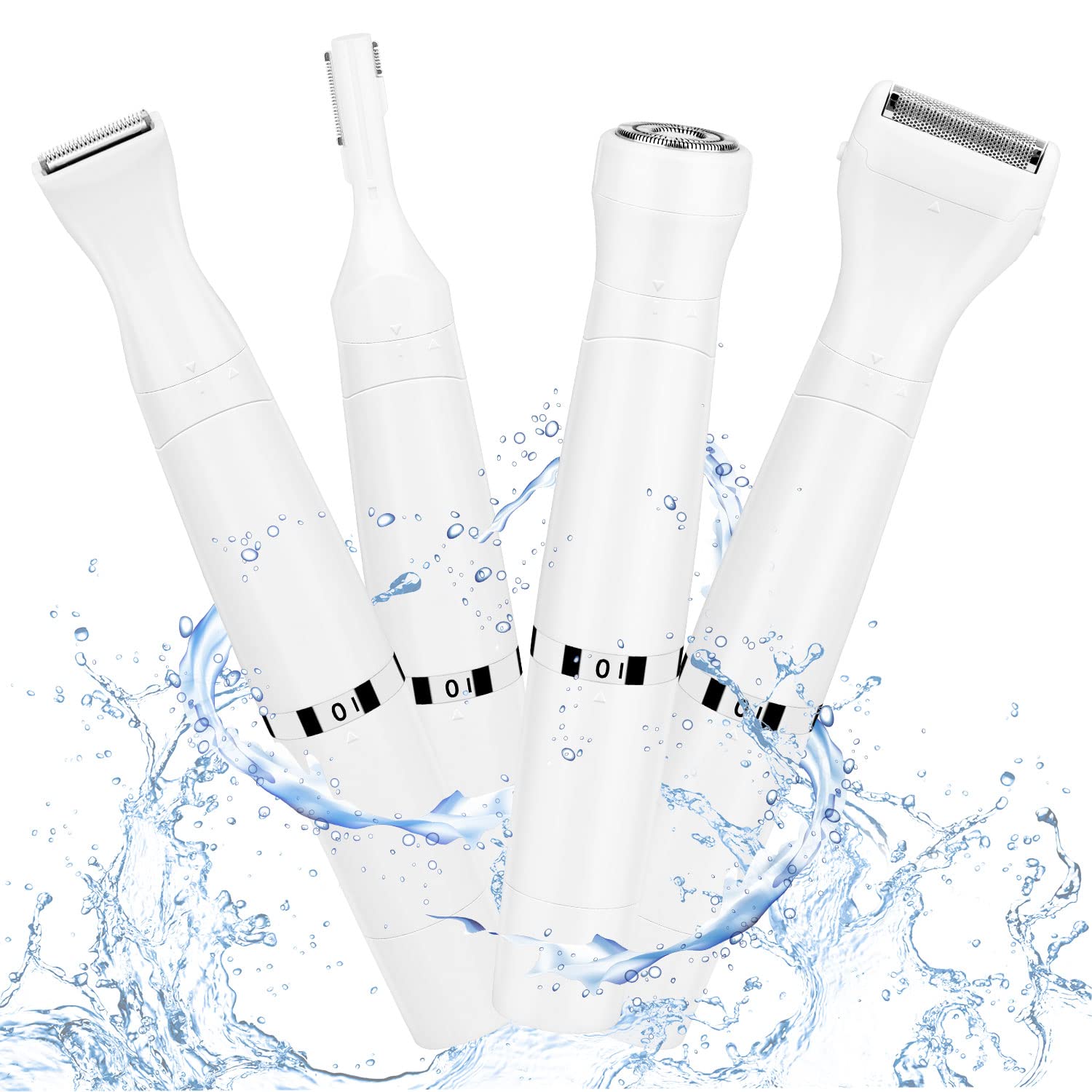 ・【全身に使える4in1電気シェーバー】ヘッド（刃）の付け替えでさまざまな部位をお手入れできる 電動シェーバーです。これ1台でボディーシェーバー、vioシェーバー、フェイスシェーバー、眉毛シェーバーの機能を備えて、顔、脇、足、腕、ビキニライ...