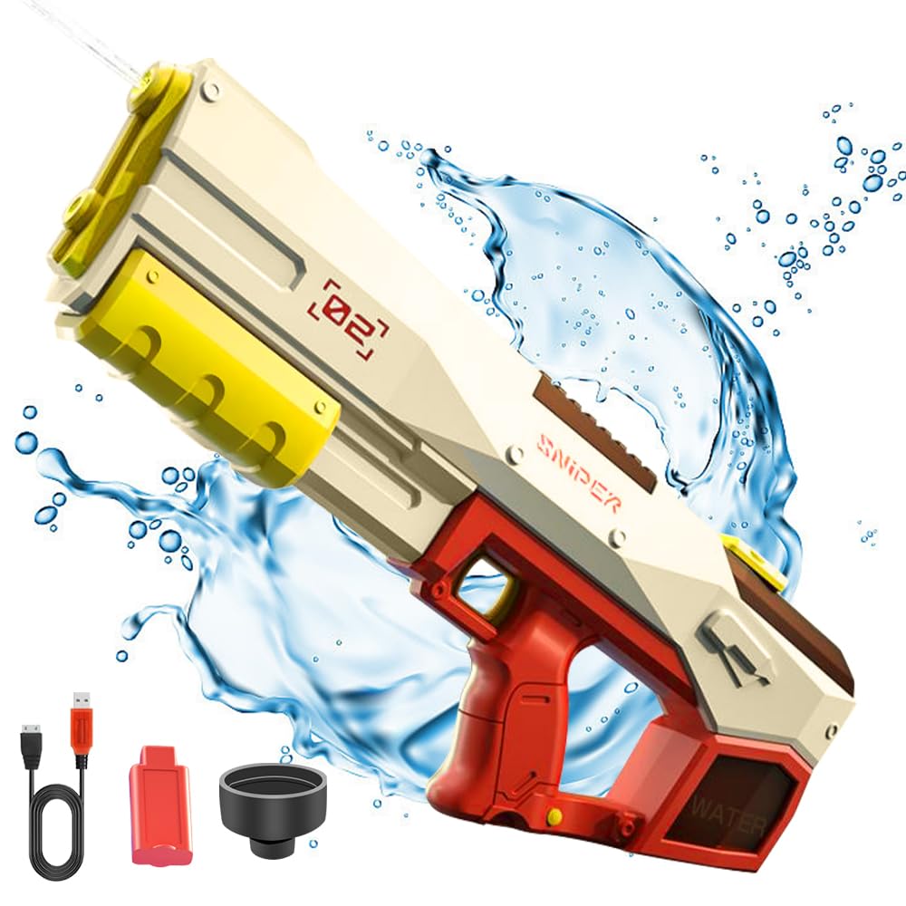 ・【デュアルモード&細部までこだわったCOOLなデザイン】クールな見た目でかっこよく、新感覚の水遊びが楽しめる水鉄砲です。子供から大人まで楽しめるため、親子で一緒に遊べるおすすめの玩具です。デュアル発射モードが搭載されています。電動発射モー...