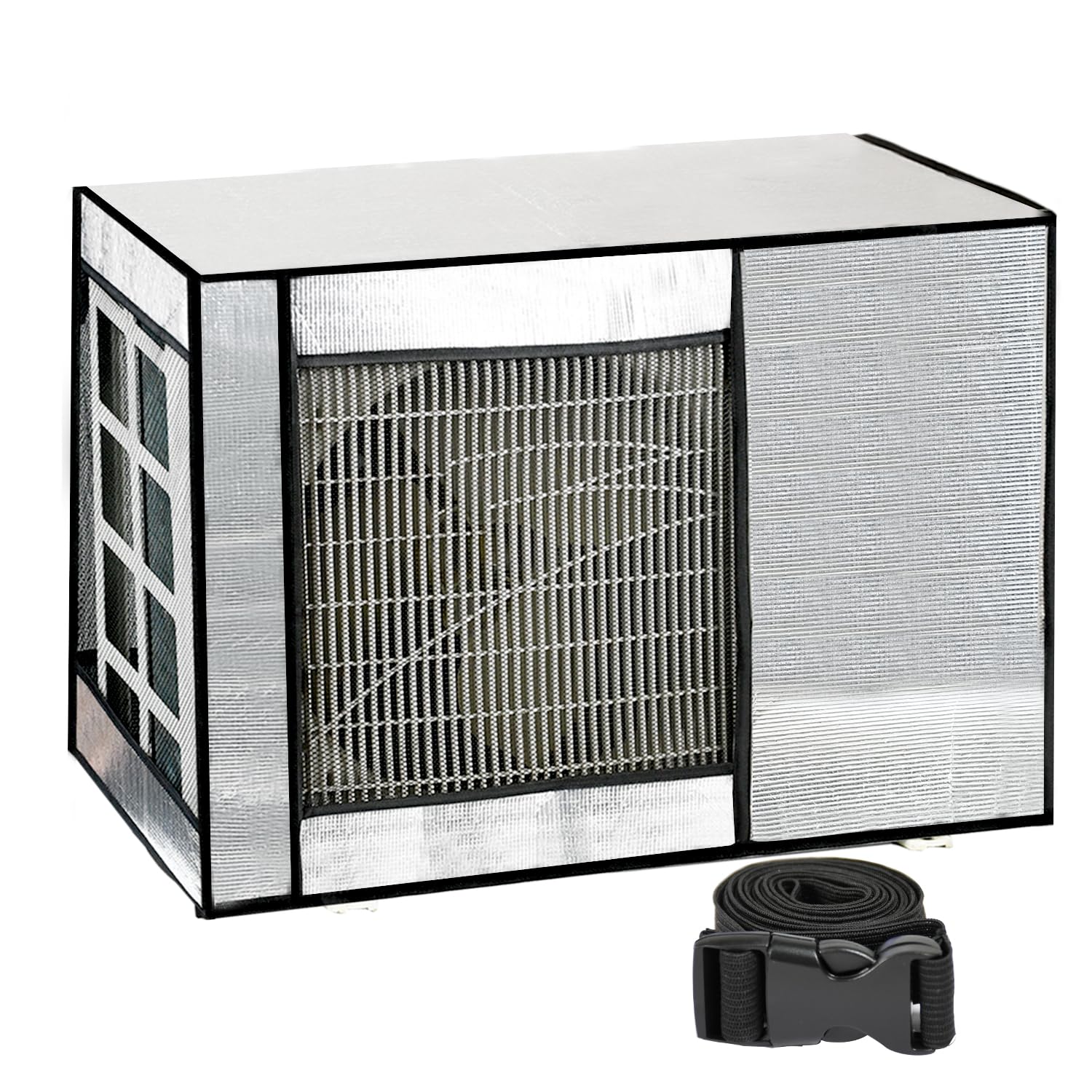 ・・【製品情報】：固定用ベルト：1本。最新光反射素材を使用し、室外機 を遮光し、外気温による室外機の温度上昇を防止する事でエアコンを効率的にご利用いただけます。 吹き出しのところ、背面はメッシュ素材でできているので、通気性にも優れています。...