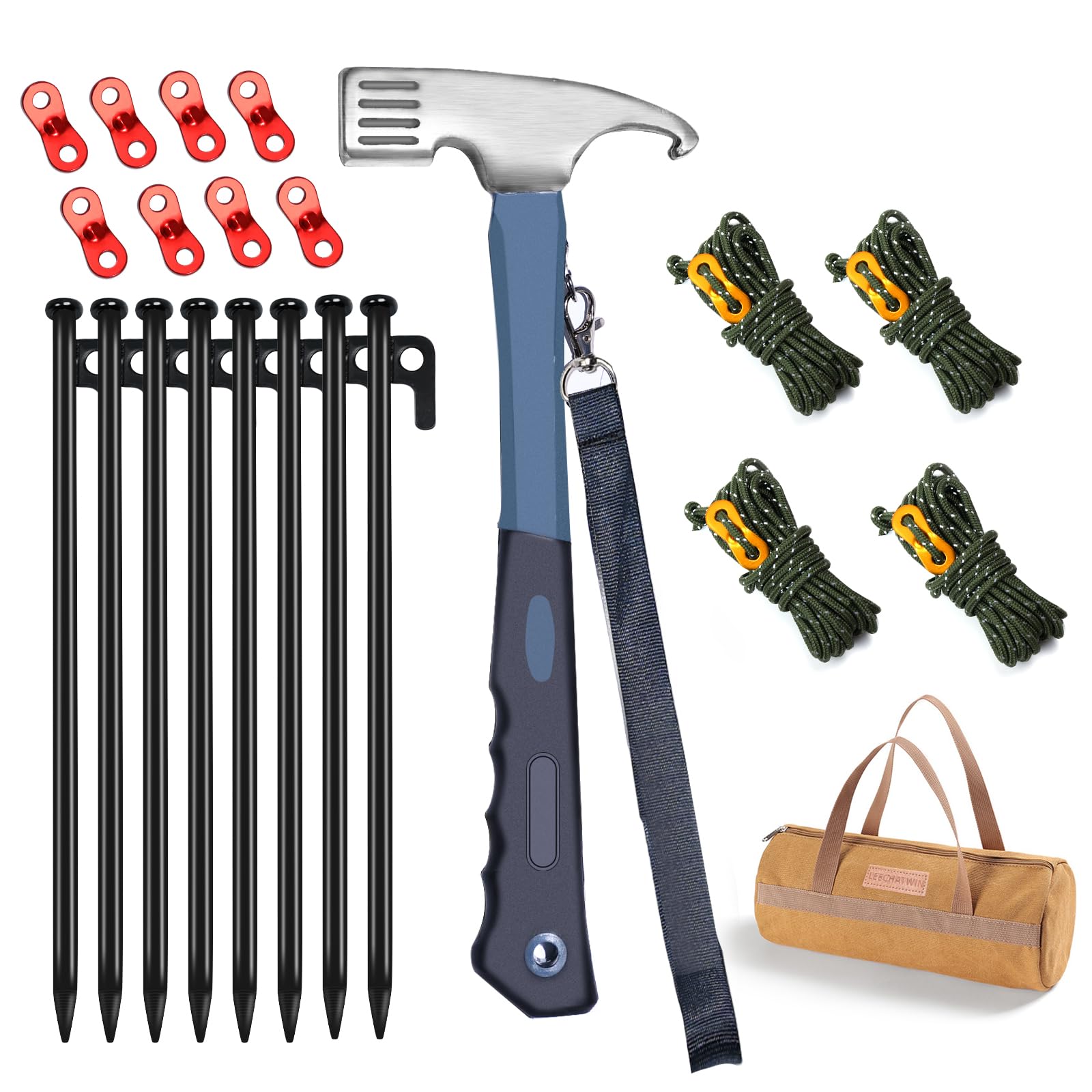 ・ペグとハンマーはセットとしてキャンプに役に立ちます、抜群の軽さでコンパクトに収納でき、持ち運びに便利です。キャンプ、防災、山登り、ハイキング、日常作業などのシーンでも大活躍です。・滑りにくい樹脂ハンドル、手汗と滑り止めを効果的に防ぐことが...