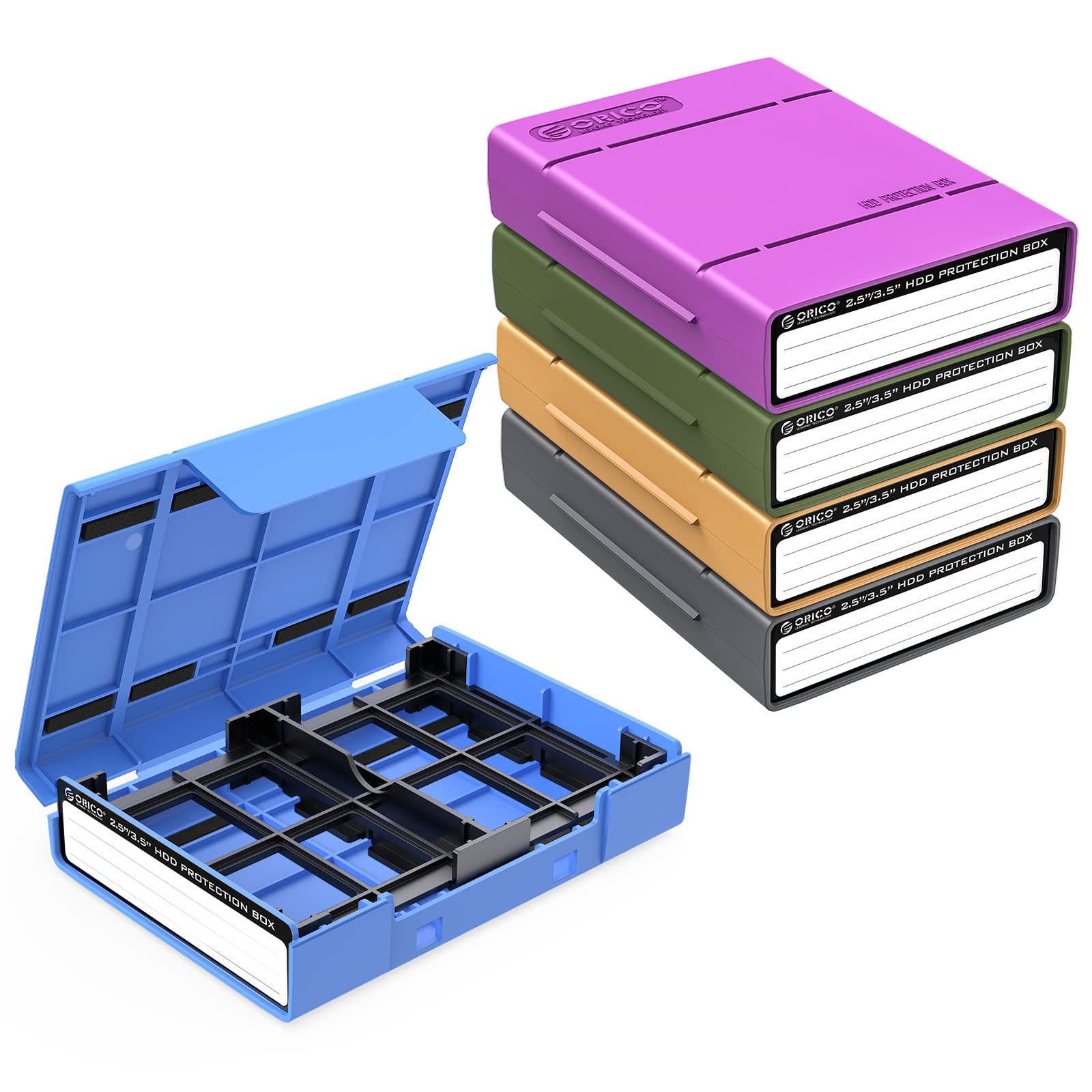 ・【2.5/3.5インチ収納】1つのボックスに最大1台の3.5インチHDDまたは4台の2.5インチHDDを収納できます。5点セット販売しますので、多くHDDを持っている人に最適です。ロック式デザイン、手軽にHDDを取り替えます。・【良質な原...