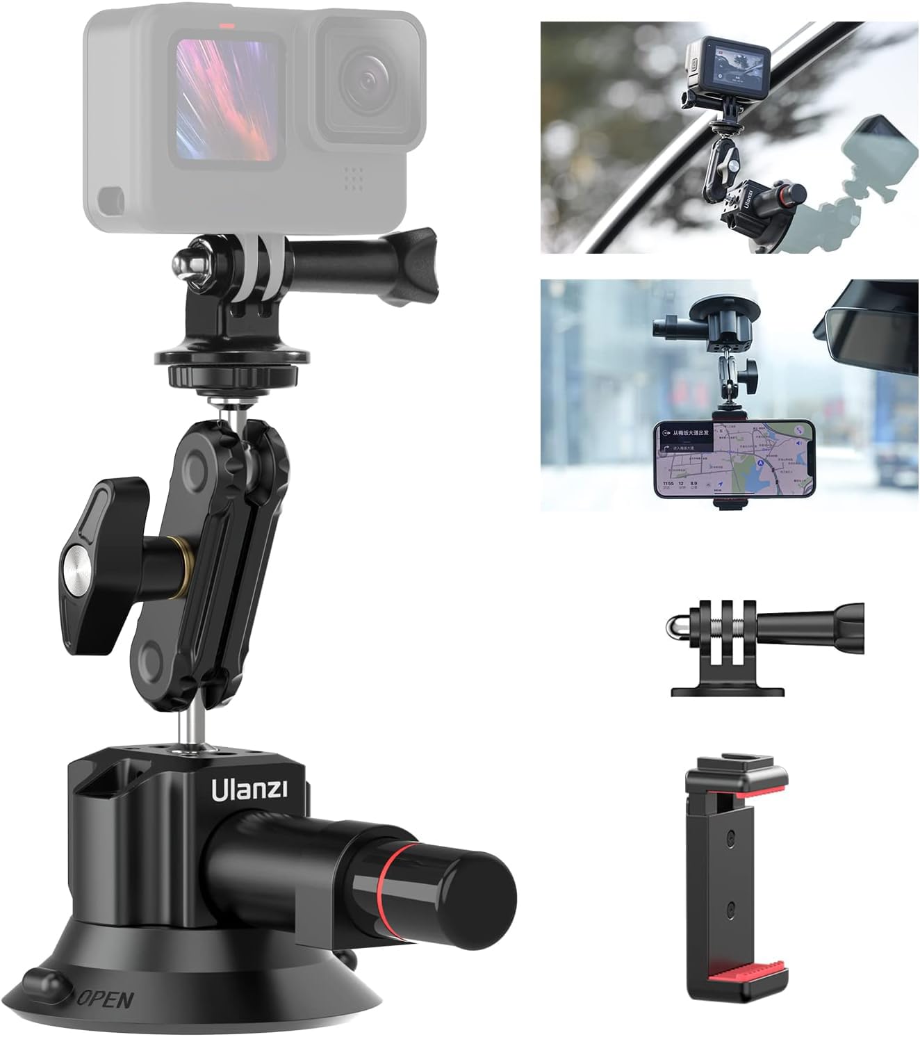 ・【新技術-ポンプ作動式】手動空気ポンプの起動により、吸盤内のガスは連続的に送り出され、その後、空気圧は負圧状態に下がります。真空吸着カップは外部気圧の作用で対象物の表面に押し付けられ、真空吸着を実現します。吸盤の直径は3インチです。ご注意...